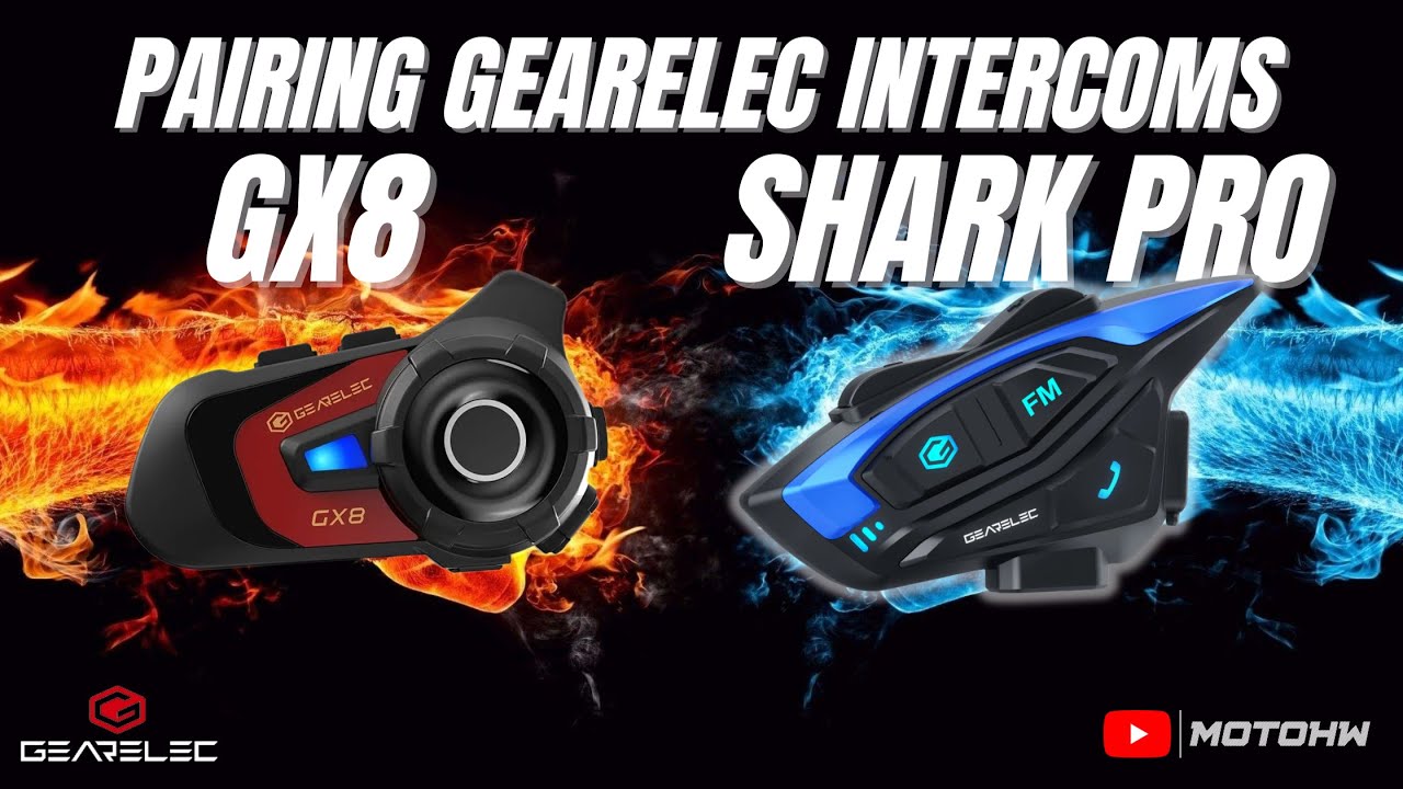 SHARK PRO - GX8 Intercom Headset QUICK TUTORIAL || Pairing between ...