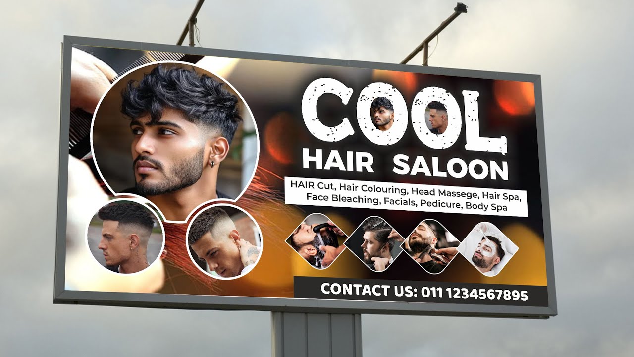 Men's Hair Salon Flex Design | How to Make Hair Salon Flex design in ...