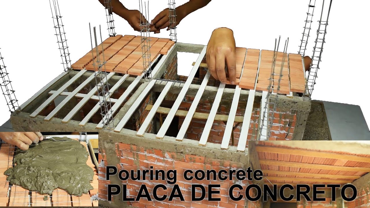 PLACA ALIGERADA/ Casa en miniatura /Pouring concrete slab/ ESCALERA en ...