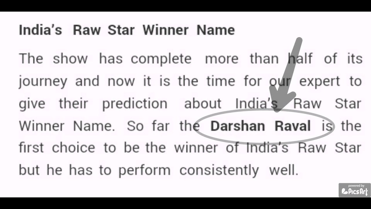 Leaked News: Darshan Rawal is the WINNER of India's Raw Star 2014 - YouTube