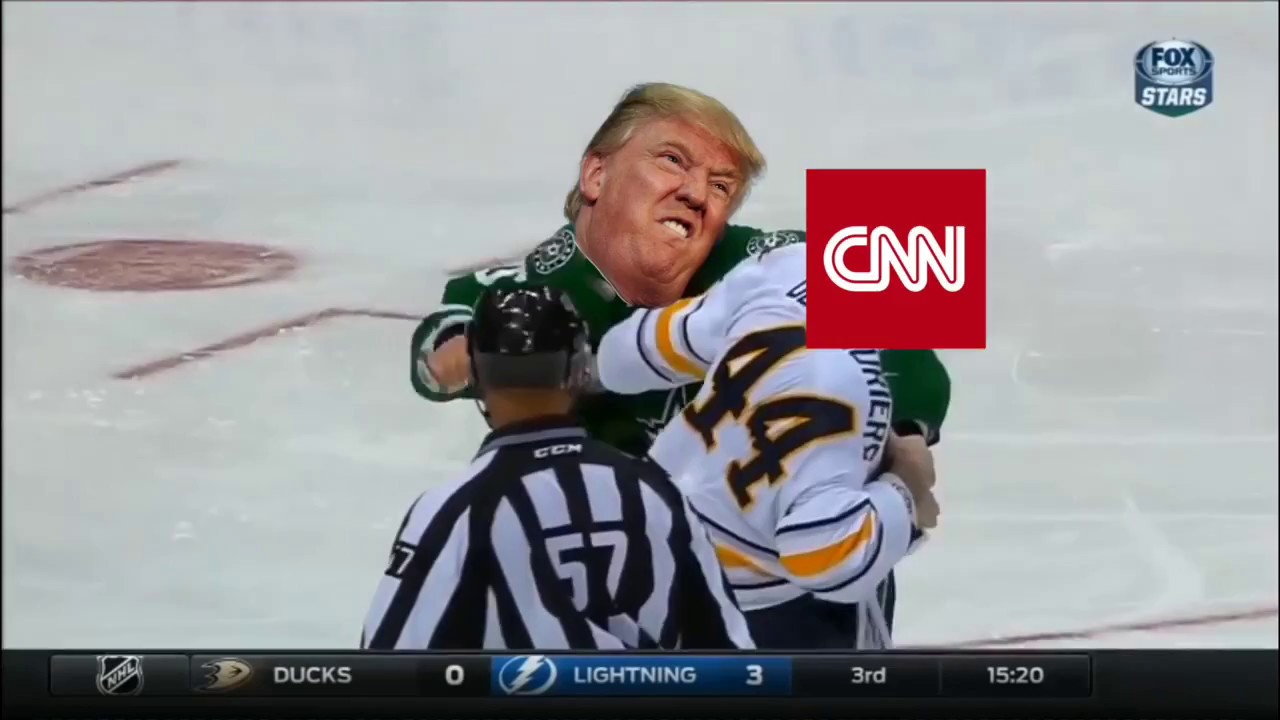 CNN Fake News Meme - Hockey Fight - YouTube