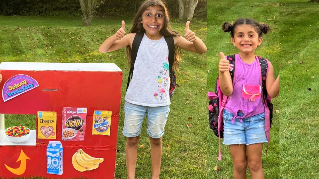 Deema and Sally Pretend Play with Healthy Food Vending Machine stories ...