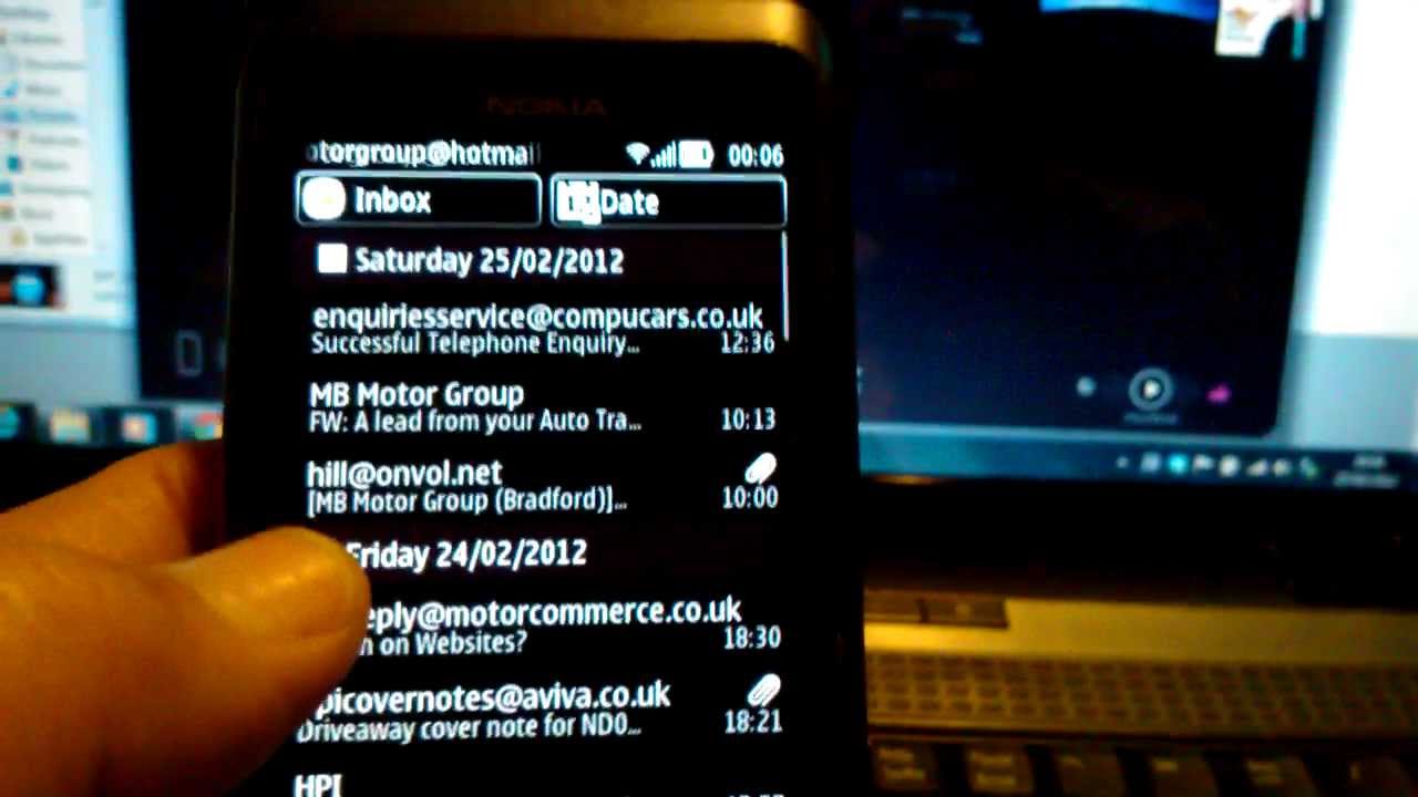 Microsoft Exchange Active Sync on Nokia E7 Running Nokia Belle - YouTube