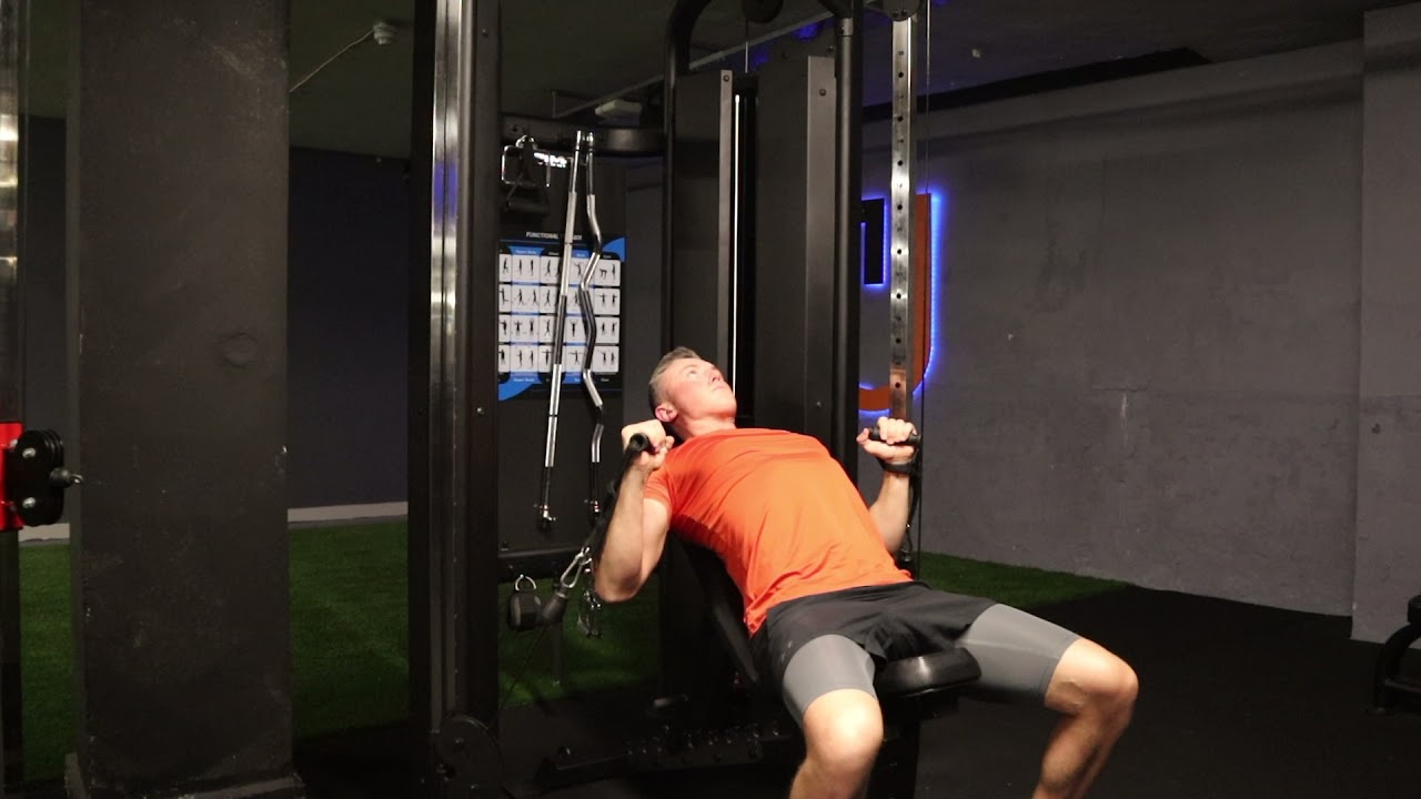 Incline cable press - YouTube
