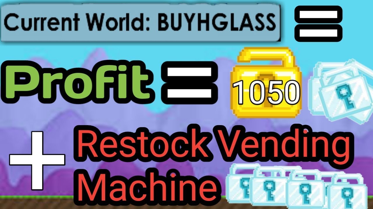 PROFIT 1050WLS + RESTOCK VENDING MACHINE - GROWTOPIA - YouTube