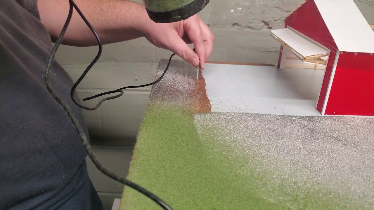 How to put down static grass on your model farm display - YouTube