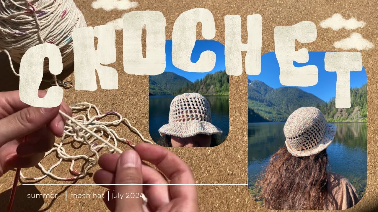 how to crochet mesh bucket hat tutorial - PART 1 - YouTube