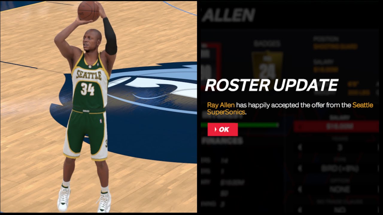 Re-Signing Ray Allen(Supersonics NBA 2K24 Franchise Mode Episode 6 ...