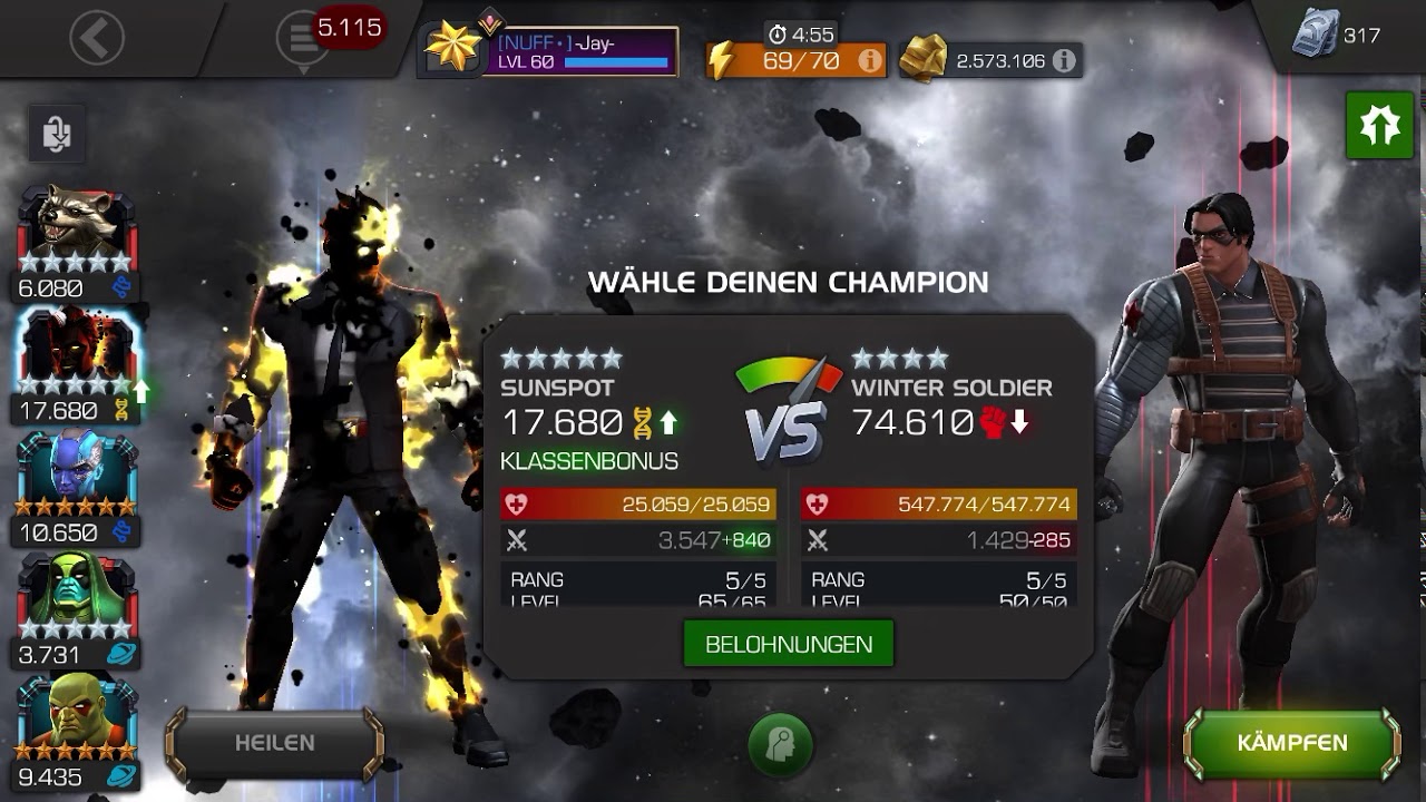 MCOC Sunspot Rank 5, insane 400k damage - YouTube