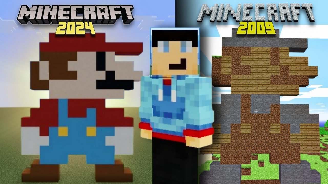 Building in Minecraft in 2024 VS 2009 - YouTube