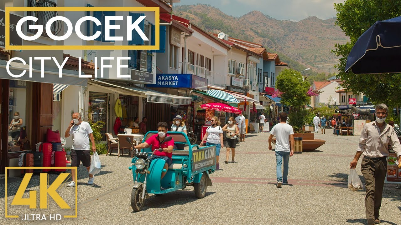 4K City Life Video - Busy Streets of GOCEK Town - Summer Trip to Sunny ...