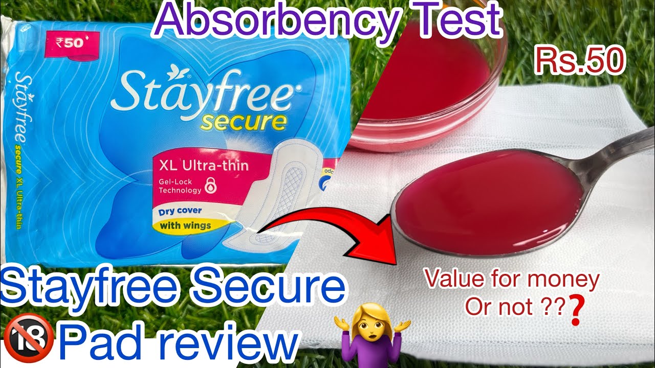 STAYFREE Secure Ultra Thin Pad Absorbency Test🩸 / And Review /Best or ...