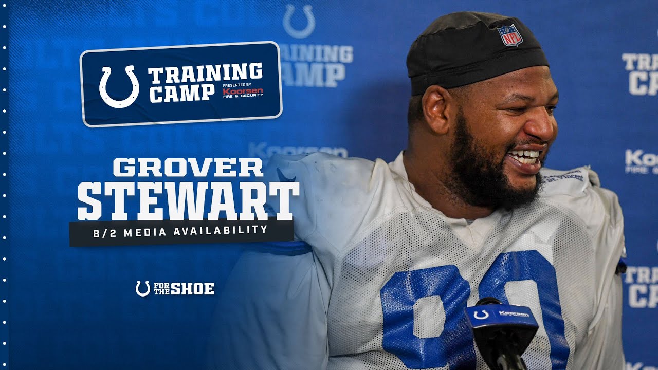 Grover Stewart Training Camp Media Availability | August 2, 2024 - YouTube
