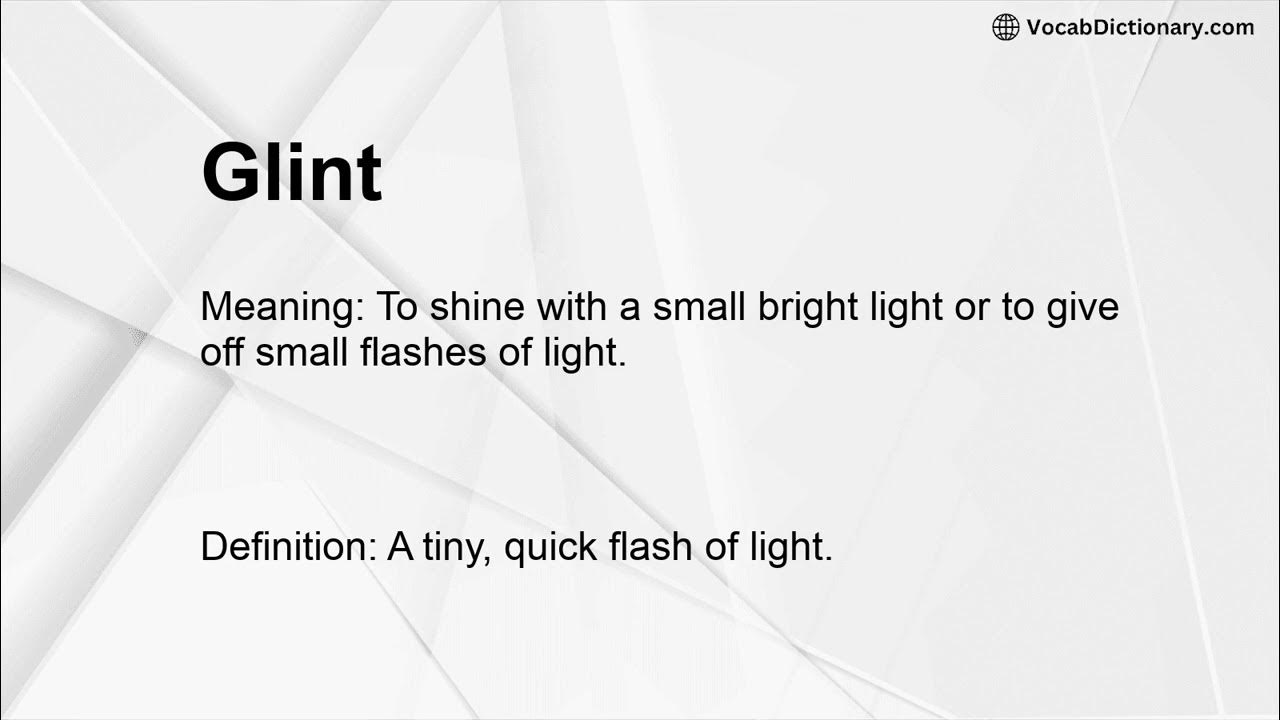 Glint Meaning - YouTube
