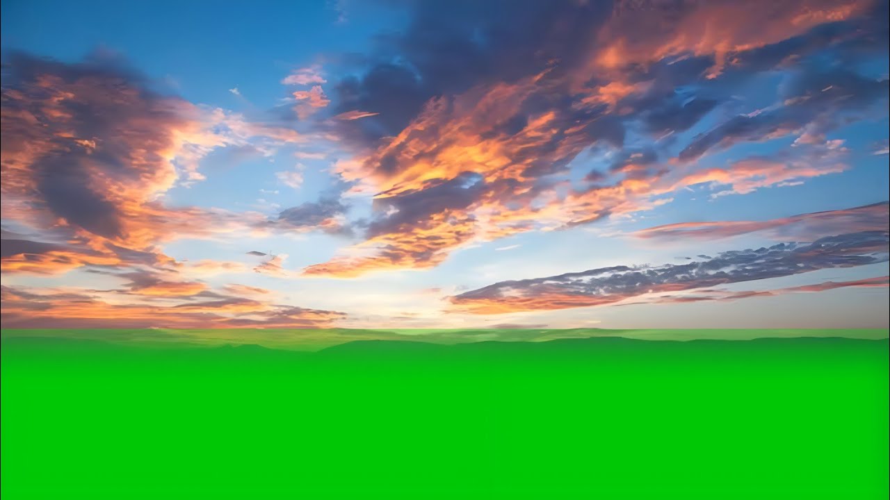 Sunset sky green screen background effects | Green screen sunset clouds ...