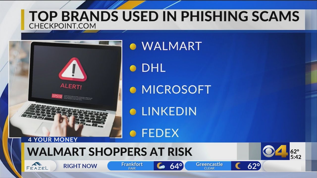 Walmart tops list of brands used in phishing scams - YouTube