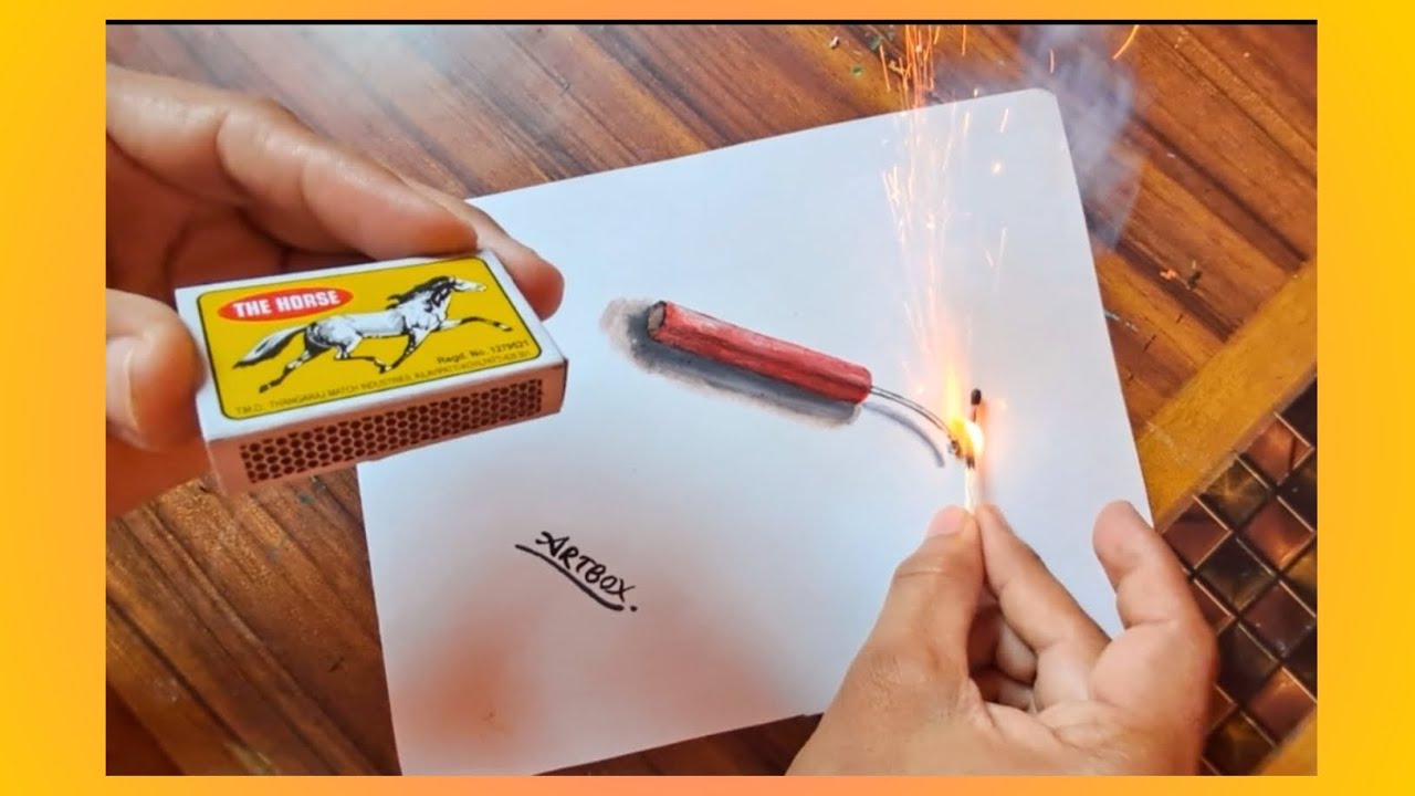 Realistic acrylic painting |How to draw realistic Firecracker for ...