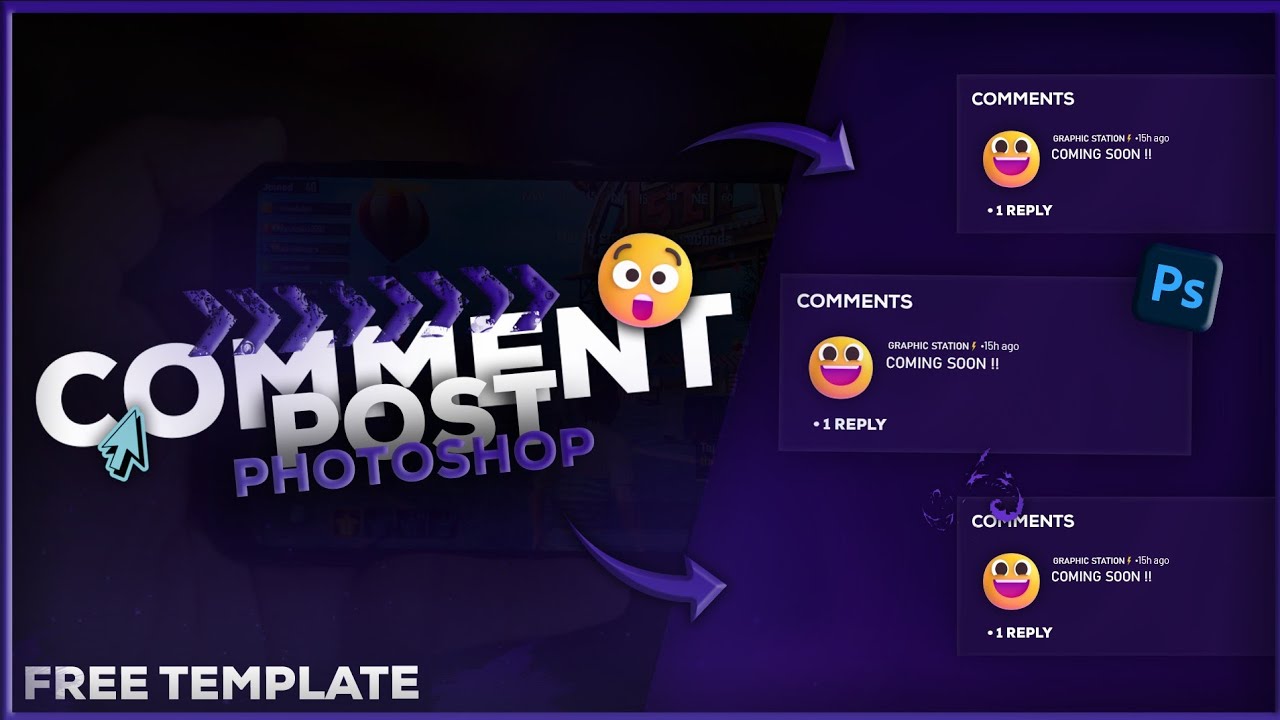 Comment Post Design In Adobe Photoshop || Free Template || @AlightZer ...