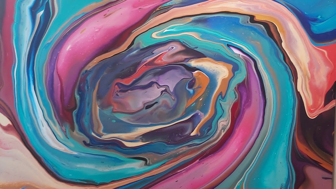 Large Swirl of Summer Color Multiple Flip Cup Acrylic Pour - YouTube