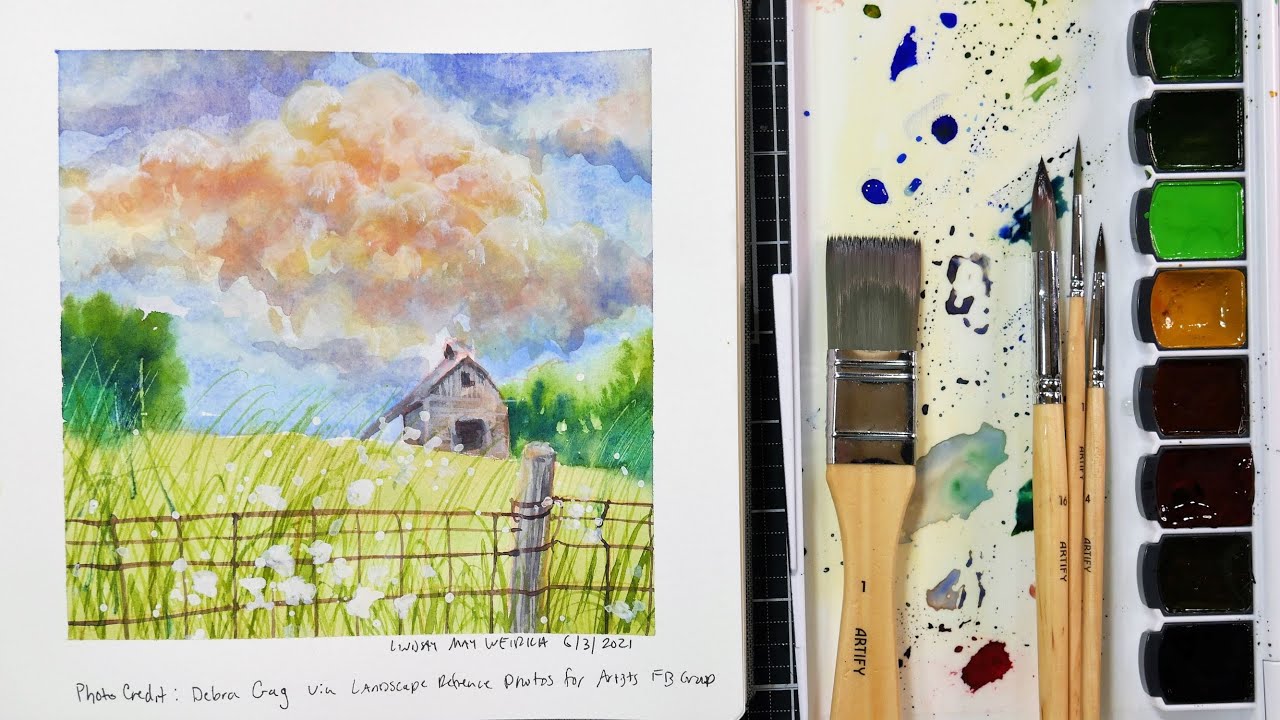 Let's Paint a Prairie Landscape in Watercolor! - YouTube