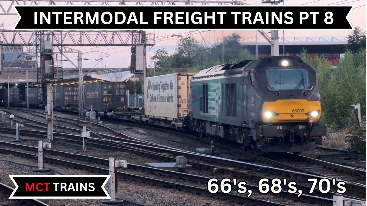 Intermodal Freight Trains Pt 8 ft Class 66s, 68 & 70s - YouTube