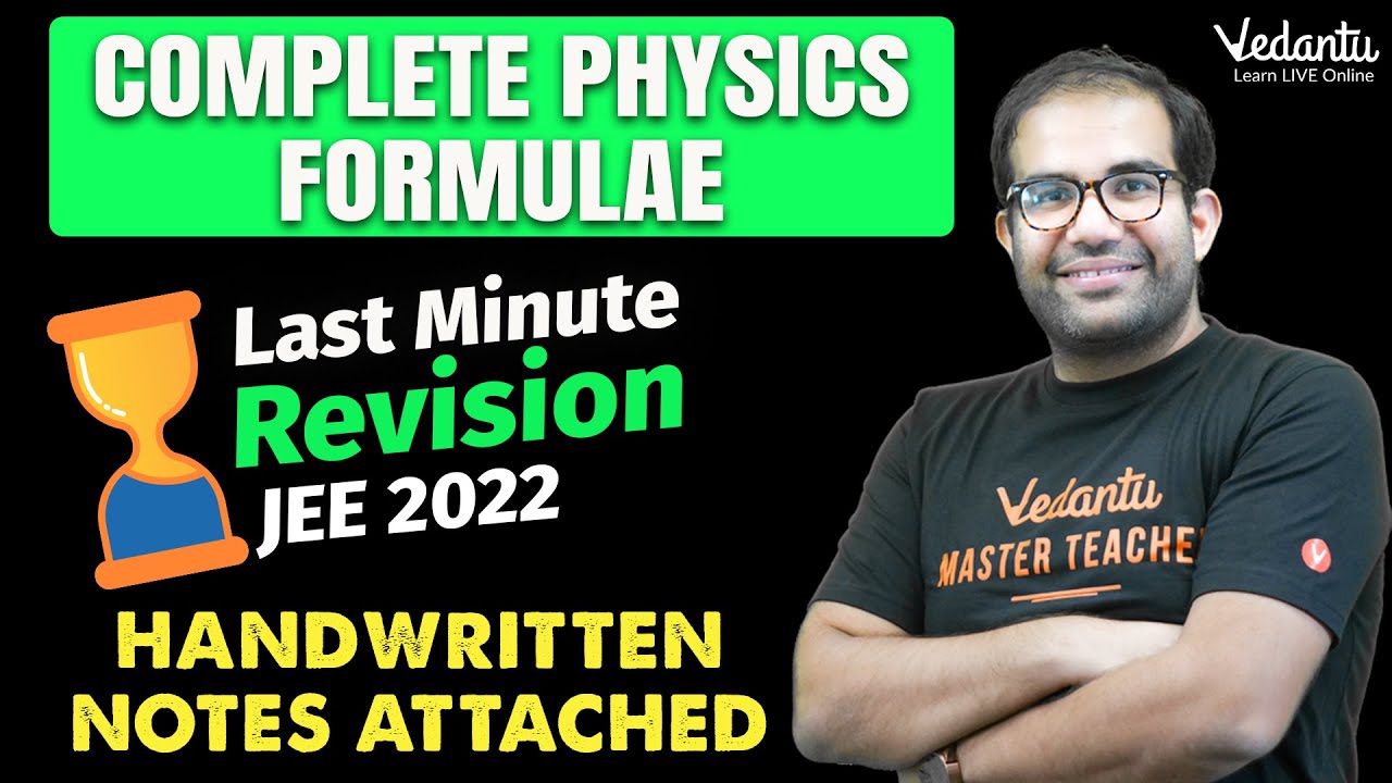JEE 2022: All Physics Formulae - Last Minute Revision for JEE [Formulae ...