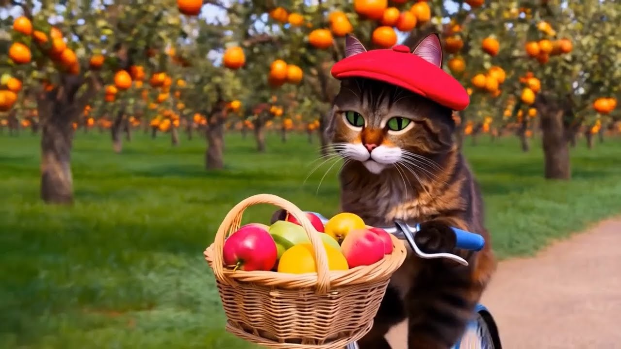 Story of Mr. Cat 😸 | Ten Little Fruits Song | Farm Animals | Nursery ...