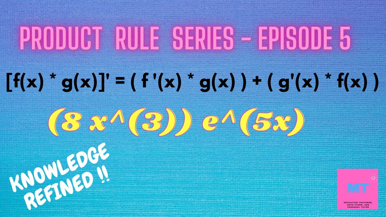 Differential CALCULUS - Applying PRODUCT RULE to Functions (#5) - YouTube
