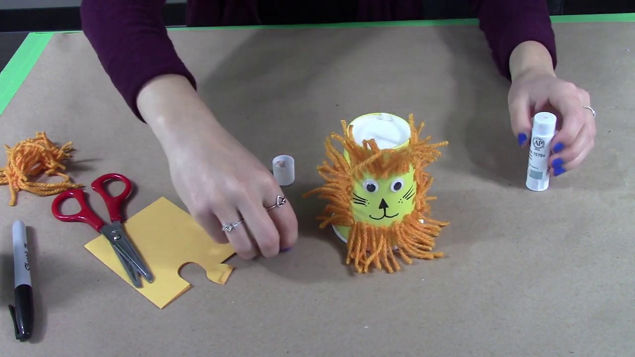 Lion Cup Craft - YouTube