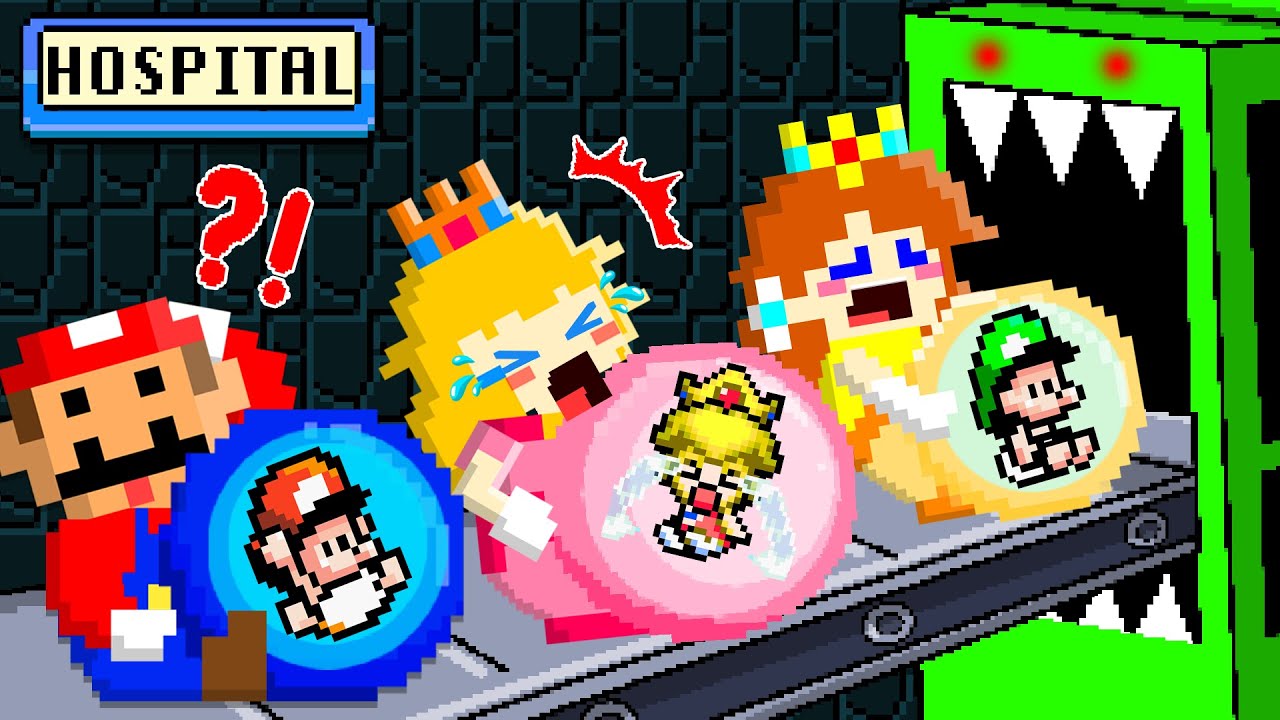 Super Mario Bros. but Team Mario PREGNANT Goes to the Hospital | Game ...