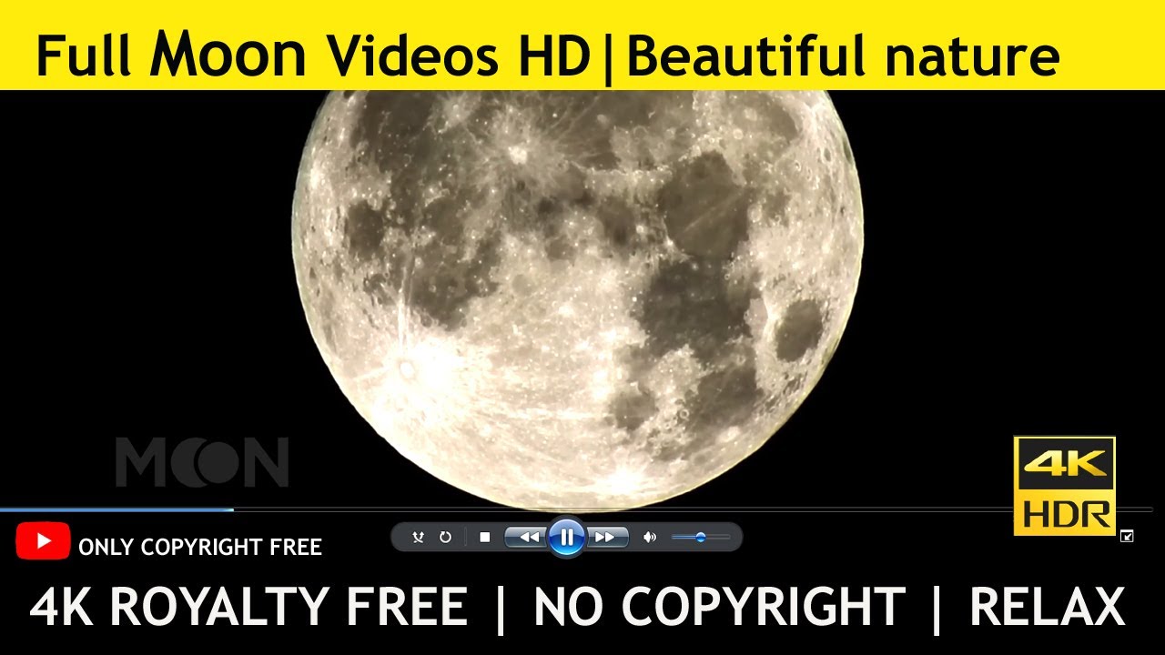 4k Moon Footage | Relaxing Moon Meditation Music | Free Stock Footage ...
