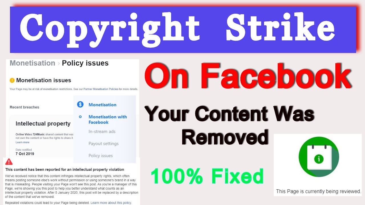 intellectual property facebook page | Facebook Monetization Issues ...