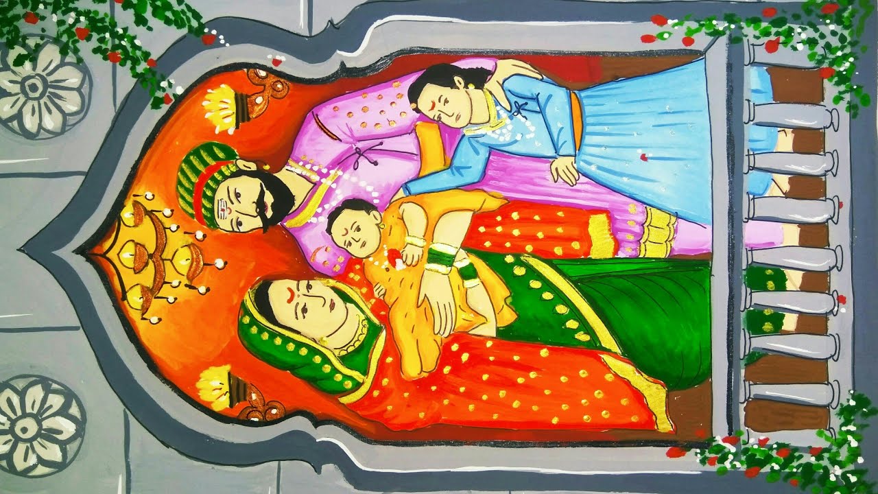 Beautiful painting of Chatrapati Shivaji Maharaj with his family - YouTube