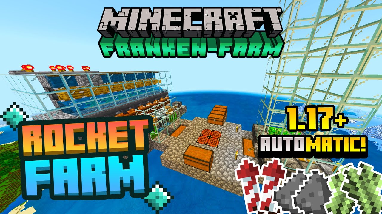 Rocket Farm 1.17+ Minecraft Bedrock (32 Stacks Of Rockets /Hour) || (PE ...