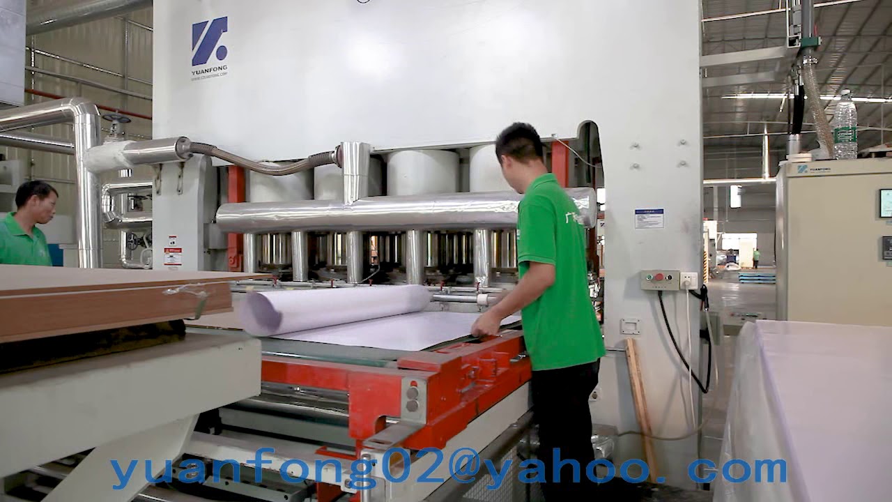 Short cycle press - single side laminate process - YouTube