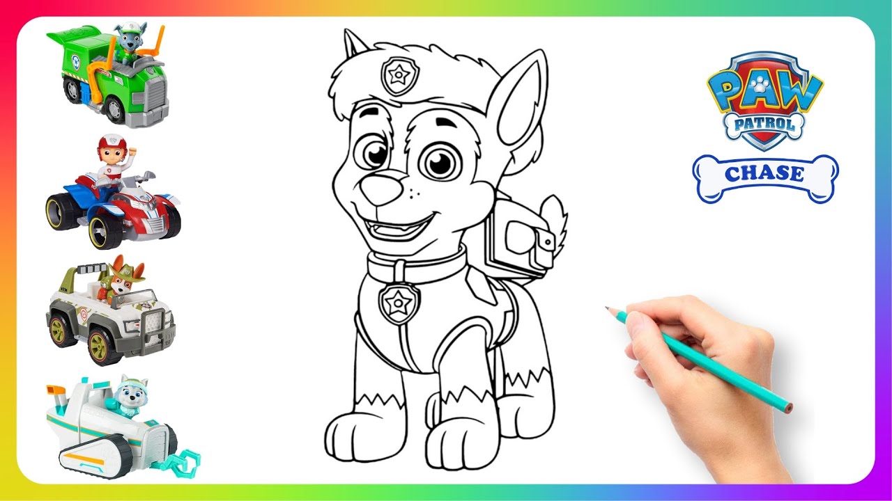 How to Draw Paw Patrol Mighty Pups || Drawing Paw Patrol Chase 🐾 - YouTube