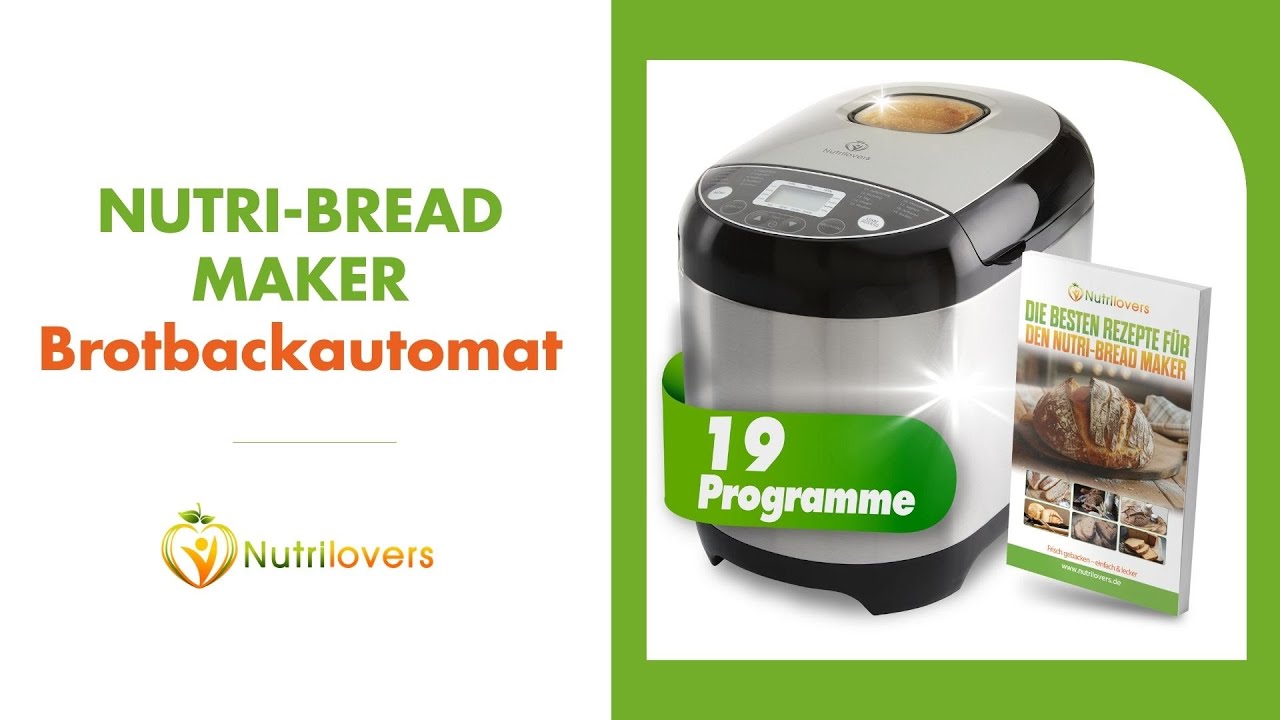 Nutrilovers Brotbackautomat NUTRI-BREAD-MAKER mit 19 Programmen - YouTube