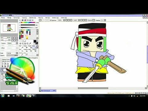 Cara menggambar Andro Jawara, menggunakan aplikasi Paint Tool Sai ...