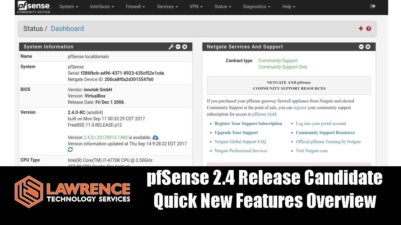 pfSense 2.4 Release Candidate Quick New Features Overview - YouTube