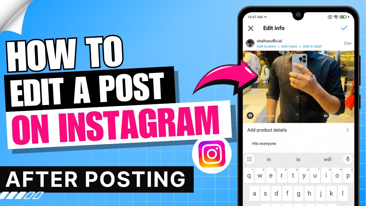 How to Edit a Post on Instagram After Posting | Edit Caption / Hashtag ...