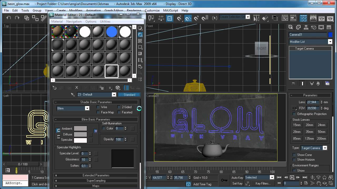 3DS Max Vray Tutorial : Glow (REUPLOAD) - YouTube
