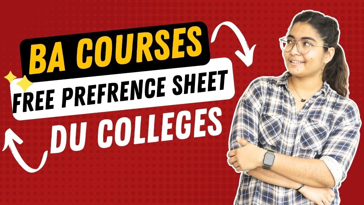 FREE PREFRENCE SHEET for DU Courses 🔥| DU Colleges free guidance | CUET ...