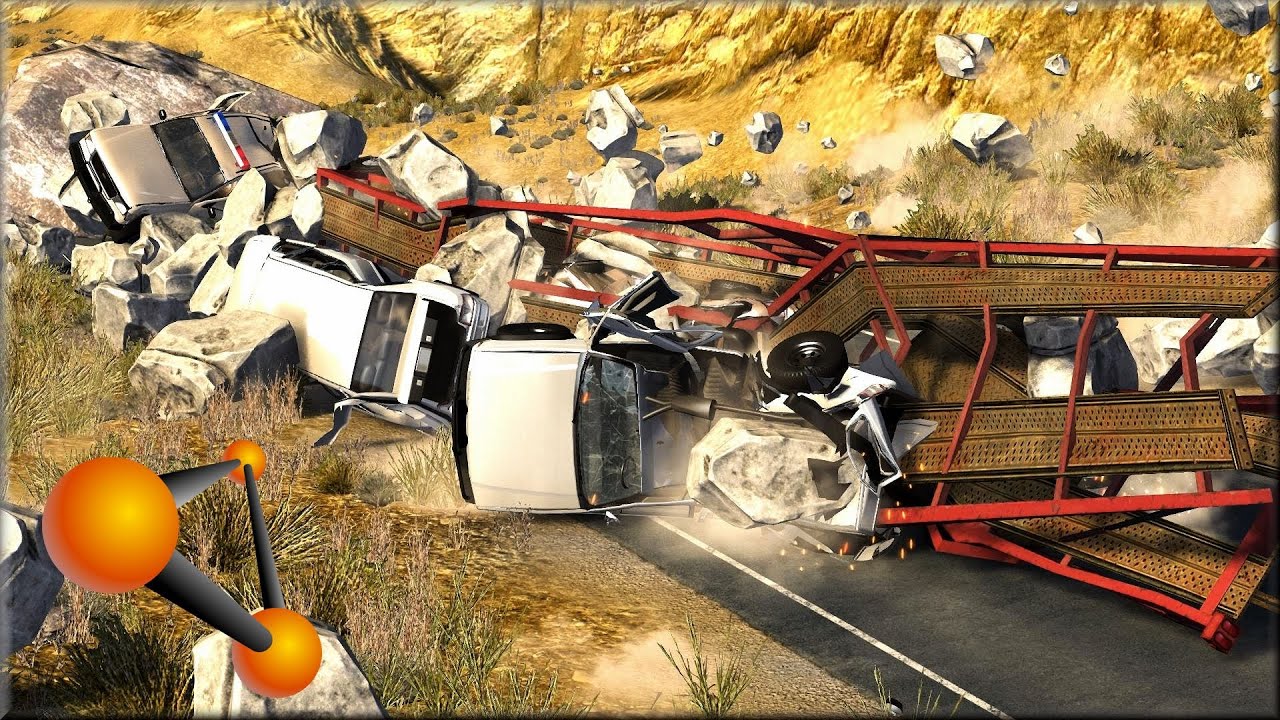 BeamNG Drive Rock Slides #2 - Insanegaz - YouTube