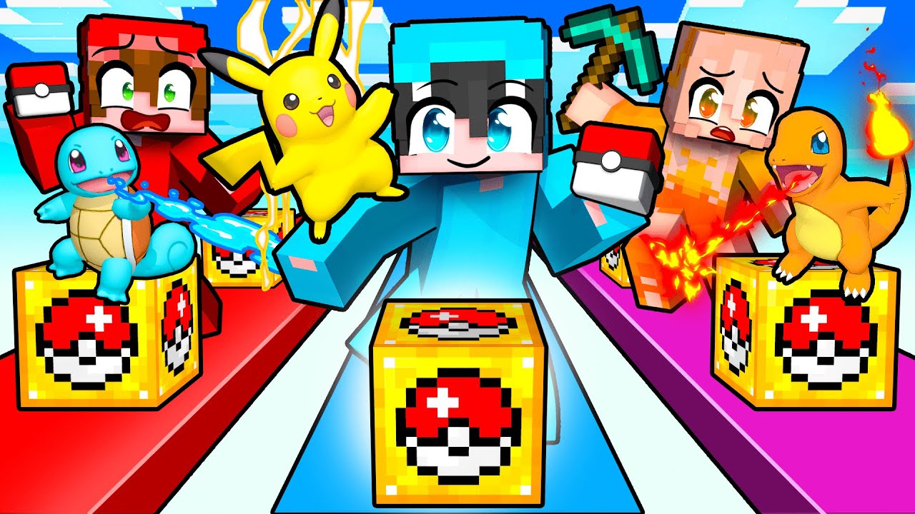 Jugamos una CARRERA POKEMON de Lucky Blocks en Minecraft! - YouTube