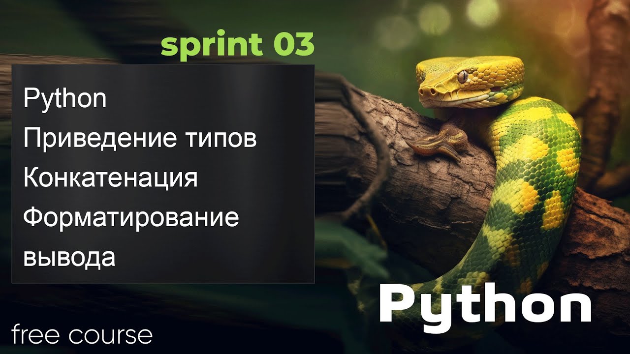 Python - преобразование типов, конкатенация, форматирование вывода. Python 2023, Sprint 03 - YouTube