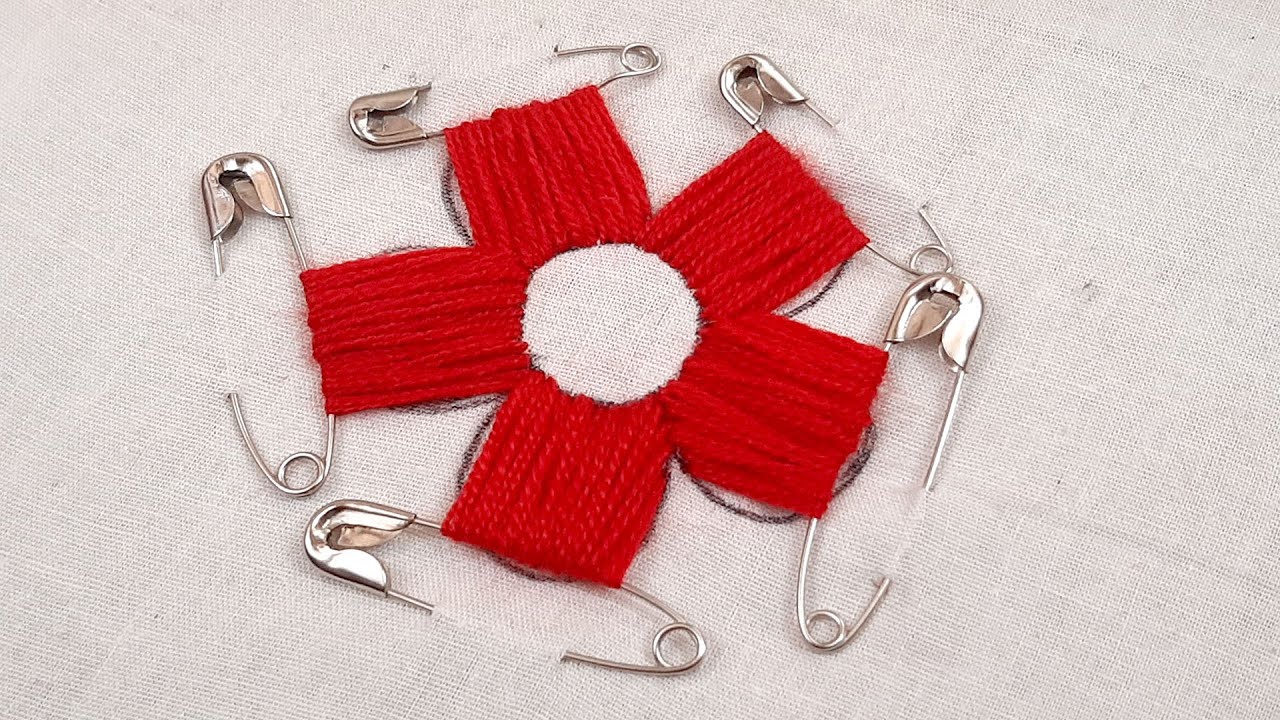 Hand embroidery 4 safety pin 2020 amazing flower trick hand embroidery ...