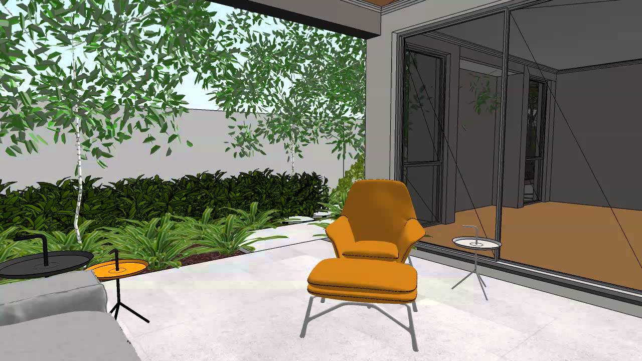 Tim Davies Landscaping - Swanbourne Landscape design fly through - YouTube