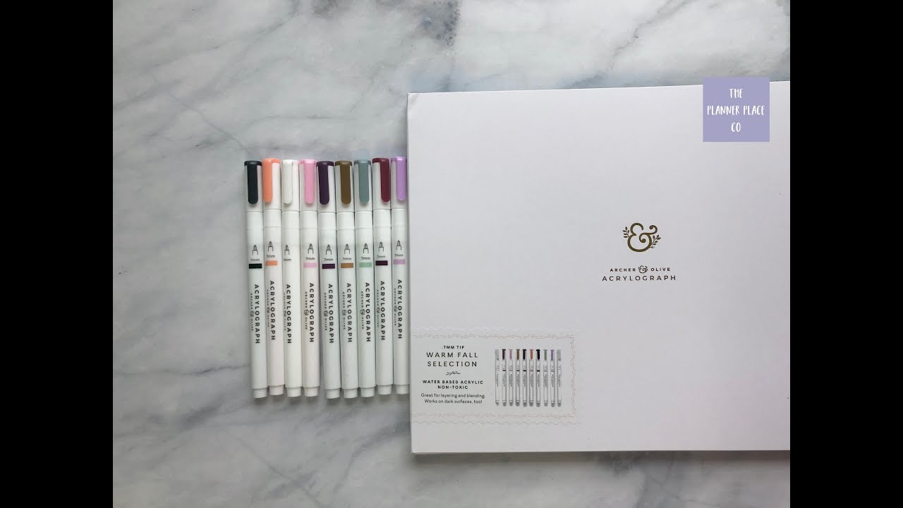 Archer & Olive Acrylograph Pens Unboxing in Warm Fall Selection - YouTube