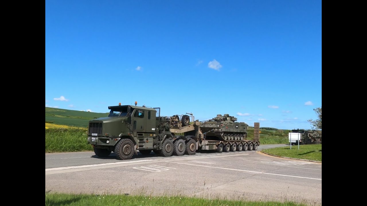 The Mighty Oshkosh 1070F 8 x 8 Tank Transporters On The Move On A ...