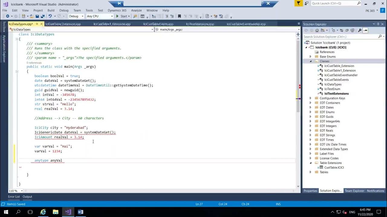 Day-15 | D365 Fin & Ops - Technical | Data Types & its values - YouTube